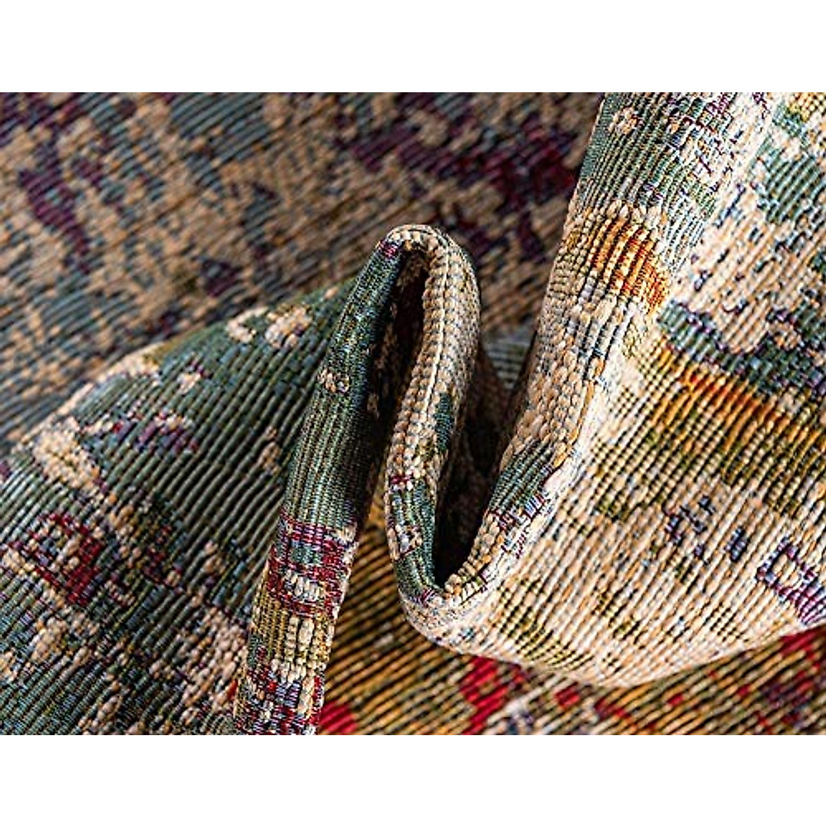 Unique Loom Modern Collection Rustic, Abstract, Distressed, Bright Colors, Indoor and Outdoor Area Rug, 6 ft 0 in x 6 ft 0 in, Multi/Green