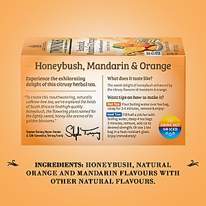 Twinings Honeybush Mandarin & Orange Herbal Tea - Naturally Caffeine-Free Tea Bags Individually Wrapped, 20 Count