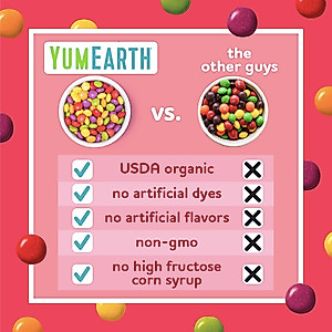 YumEarth Organic Giggles Chewy Candy – Allergy Friendly, No Artificial Dyes, Non GMO, Gluten Free, Fruit Flavored, Vegan Candy Snacks with No Artificial Flavors, 0.5 oz (Box of 15)​