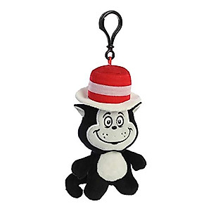 Aurora® Whimsical Dr. Seuss™ Cat in The Hat Keychain Stuffed Animal - Magical Storytelling - Literary Inspiration - Black 4 Inches