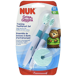 NUK Grins and Giggles Training Toothbrush Set, Blue