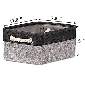 Bidtakay Baskets Set Fabric Storage Bins-Black&Grey Bundled Baskets of 3 Medium Baskets 15" X 11" X 9.5" + 6 Small Baskets 11.8" X 7.8" X 5"