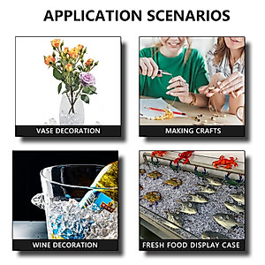 Fake Crushed Ice Cubes, Vase Fillers, 150 pcs 16*22 mm Fake crushed Ice Cubes Artificial Acrylic Crystal Rocks Diamonds for Vase Fillers, Party Favor, Wedding Decoration (0.86*0.62inch,Clear)