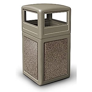 Commercial Zone 42 Gallon StoneTec Panel with Dome Lid Color: Black with Riverstone