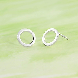 Boma Jewelry Sterling Silver Open Circle Stud Earrings