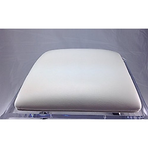 One Stop Plastic Shop Clear Acrylic Vanity Bench with White Vinyl Cushion and Chrome Casters