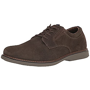 Nunn Bush Men's Otto Plain Toe Oxford Leather Lace Up with Lightweight Sole, Mocha, 11 Wide