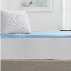 Sealy 1.5" SealyChill Gel Memory Foam Mattress Topper, Full, White