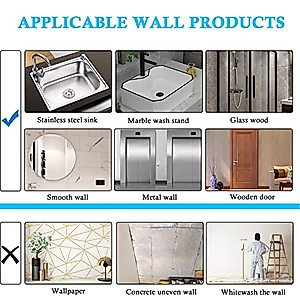 Sunmeyke Waterproof Adhesive Sponge Holder for Kitchen Sink, Never Rust Stainless Steel Silvery(2 Packs), Minimal Size Save Sink Space