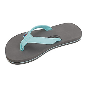 Rainbow Sandals Kid's Grombow's Soft Top Rubber w/Neoprene Narrow Aqua Narrow Strap, Grey, Kid's 13-01 B(M) US