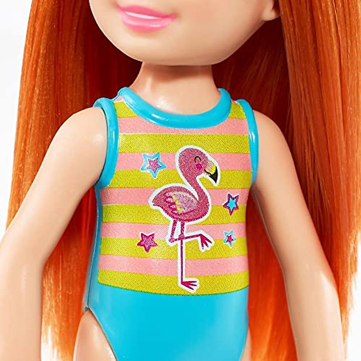 Barbie Club Chelsea Beach Doll, Flamingo Bathing Suit
