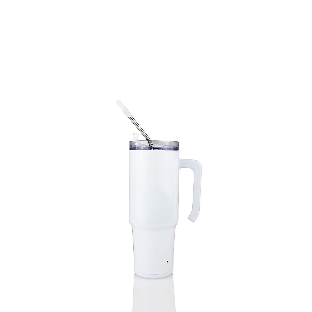 Hogg 30oz Sublimatable Light Up Grippy Tumbler with Removable Handle, Lid, and Stainless Steel Straw, DIY, Customizable, Double Wall Insulated Tumblers (White)