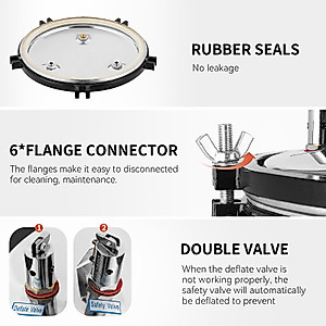 BAOSHISHAN 18L Electric Pressure Canner 19 QT Stainless Steel Portable Pressure Canner for Mushroom Growing, Jar Canning 1.2KW 110V