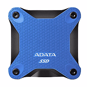 ADATA SD600Q 240GB Ultra-Speed Portable Durable External SSD - Up to 440MB/s -3D NAND USB3.2 Blue (ASD600Q-240GU31-CBL)