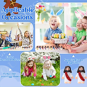 Bememo 25 Pcs Little Jesus Figures Original Design Easter Jesus Love You Mini Rubber Toys to Hide and Seek Religious Party Favors Sunday School Baptism Gifts Easter Egg Stuffers(Lively Colors)