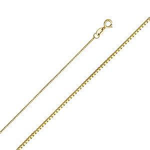 TGDJ 14k Yellow Gold Italian Horn Charm Pendant - 23 x 8 MM Good Luck Pendant with 0.65mm Box Link Chain - Suitable for Men and Women