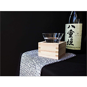 JapanBargain 3323x2, Wooden Sake Cups Masu Japanese Hinoki Wood Saki Cup Box Made in Japan, Plain, 2 ounce, Set of 2
