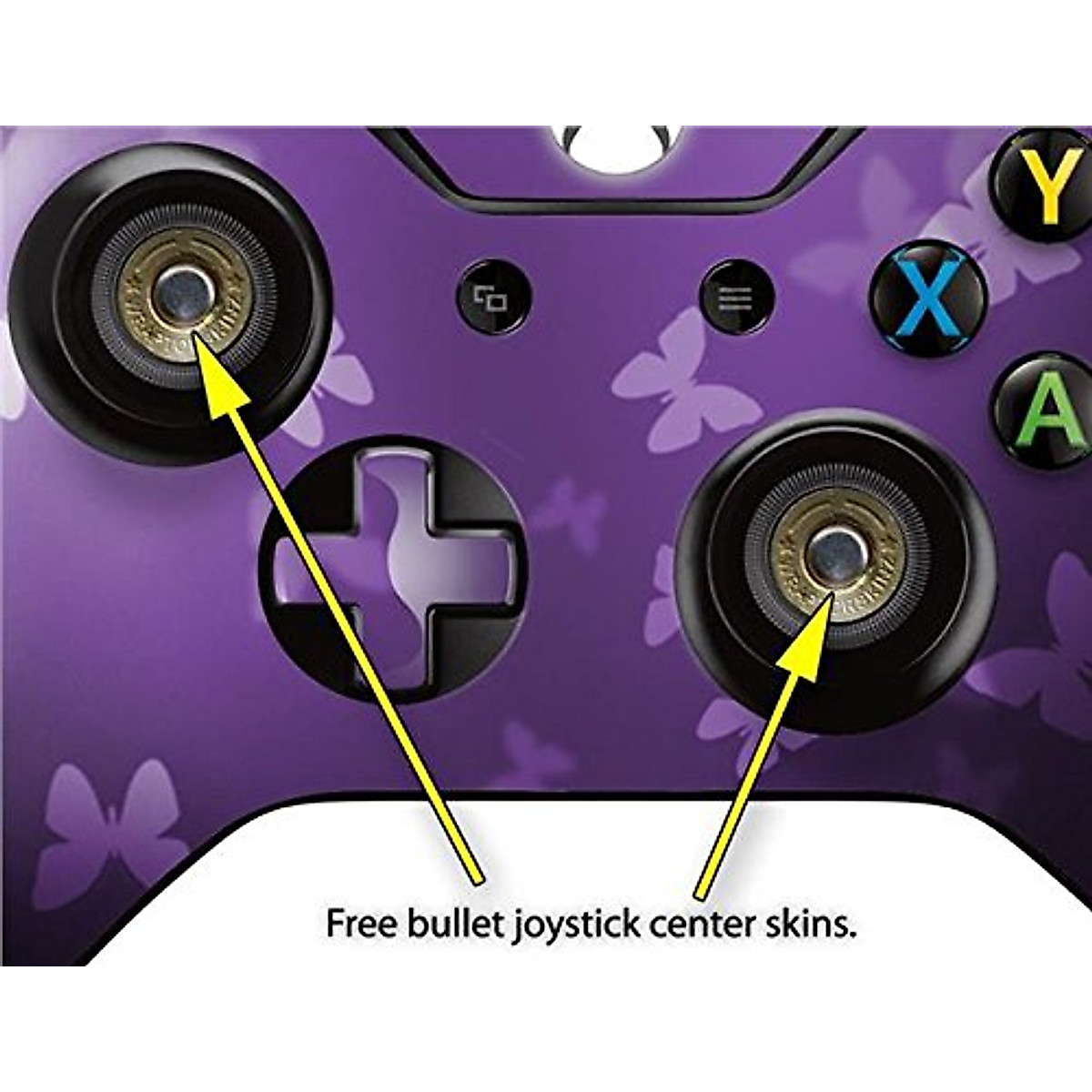 WraptorSkinz Decal Style Vinyl Skin Wrap compatible with XBOX One Original Wireless Controller Bokeh Butterflies Purple