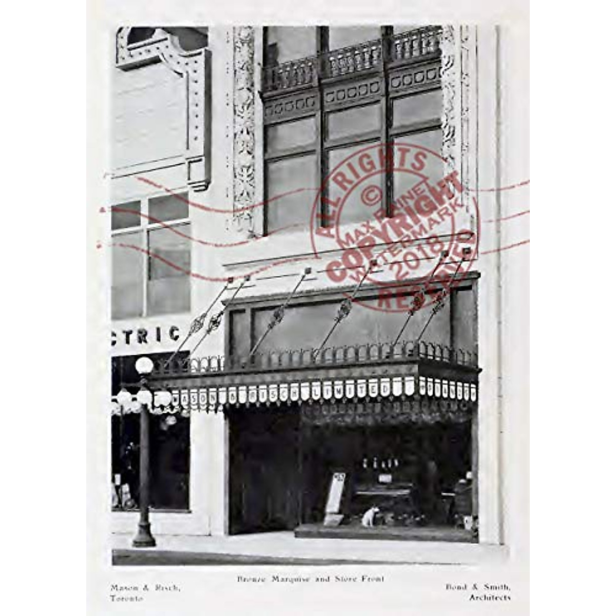 Architectural Bronze and Iron Works, Toronto (Canada) Bulletin 2000, December 1913 by Canadian Allis-Chalmers Limited, Toronto (REPLICA Trade Samples Catalog, Archtiect's metal designs, Building Ornament, facads, casings, doors, porticos, windows, etc, of