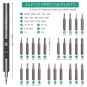 ORIA Electric Screwdriver, (New Version) 28 in 1 Mini Electric Screwdriver Set, Rechargeable Repair Tools Kit, Precision Screwdriver with Type-C Charging, for Smartphones,Toys, PC