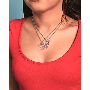 Disney Lilo & Stitch BFF Necklace Set of 2 16"+3" Official License, Best Friends Necklaces with Angel & Stitch Pendant
