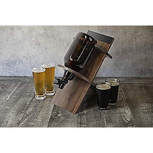 LEGACY - a Picnic Time Brand Stand with 64oz Glass Growler Beer Accessories, One Size, Acacia Wood