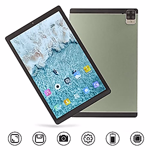 Shanrya 10.1 Inch HD Tablet, Calling Tablet 2560x1600 Resolution 100-240V 2.4G 5G WiFi for Study for Android 12 (US Plug)