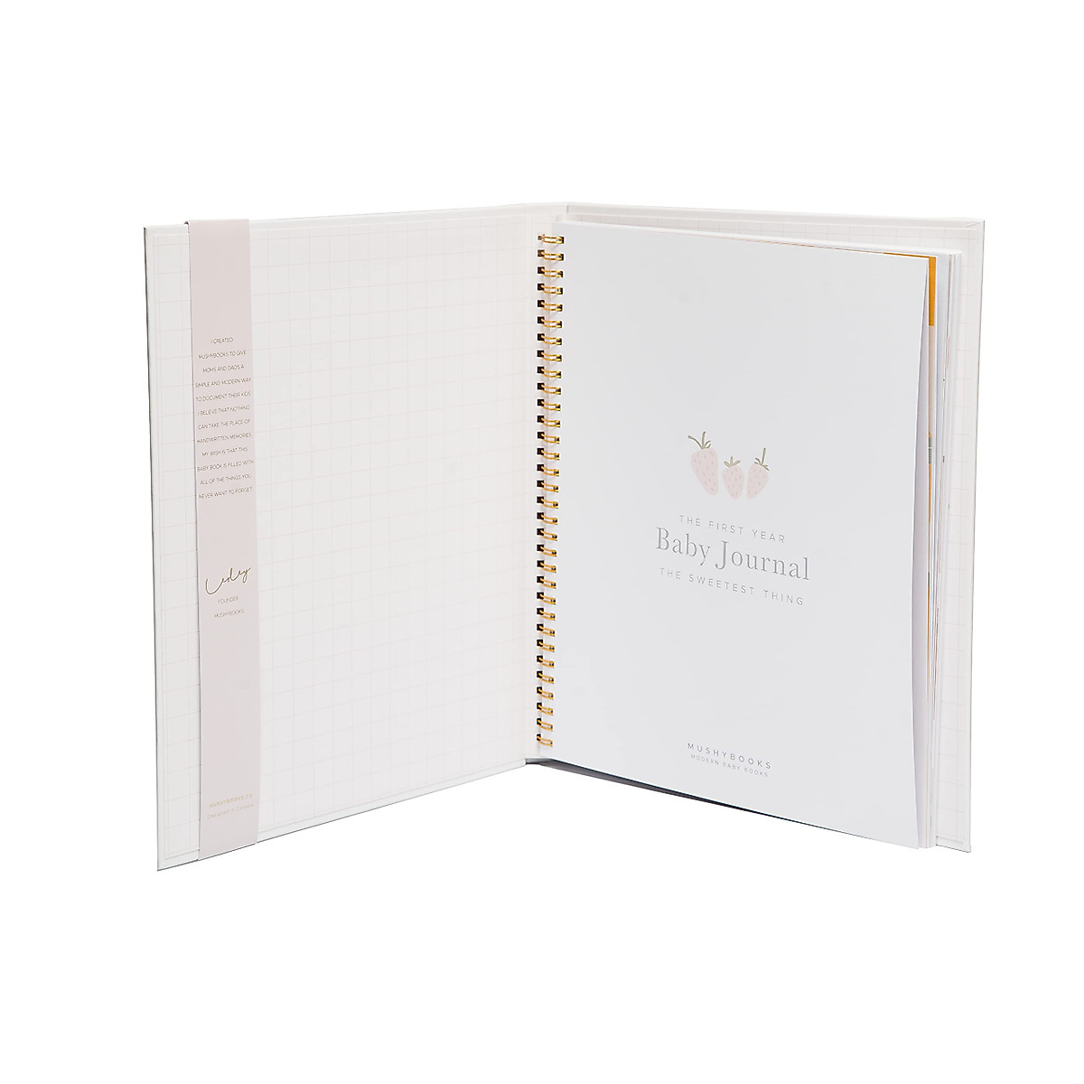 Mushybooks First Year Baby Journal - Baby Memory Book - Baby Book - Baby Photo Album - Baby Scrapbook Album (The Sweetest Thing)