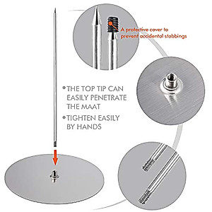 ZAUGONTW Vertical Skewer Grill - Stainless Removable Vertical Brazilian Barbecue Grilling Rack Meat Spit - Perfect for Steak, Whole Chickens, Whole Fish, Large Meat