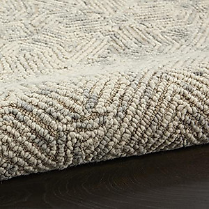 Nourison Vail Abstract Beige/Grey 8'3' x 11'6" Area -Rug, Easy -Cleaning, Non Shedding, Bed Room, Living Room, Dining Room, Kitchen (8x12)