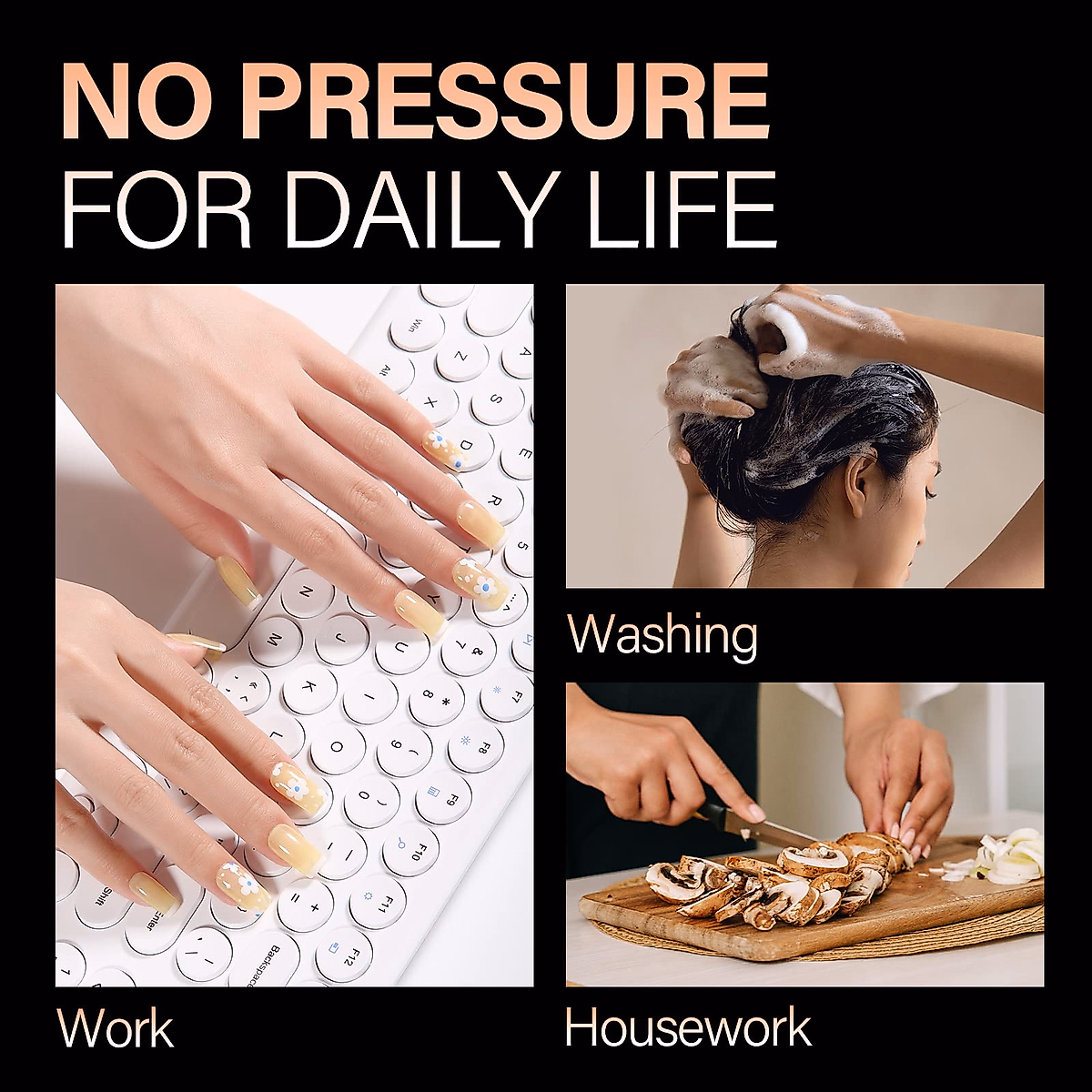 AILLSA Short Square Nail Tips - 504pcs Clear Soft Nail Tips Full Cover Gel Nails Tips Pre-shaped Acrylic for Extensions Easy for Home DIY Nail Salon 12 Sizes