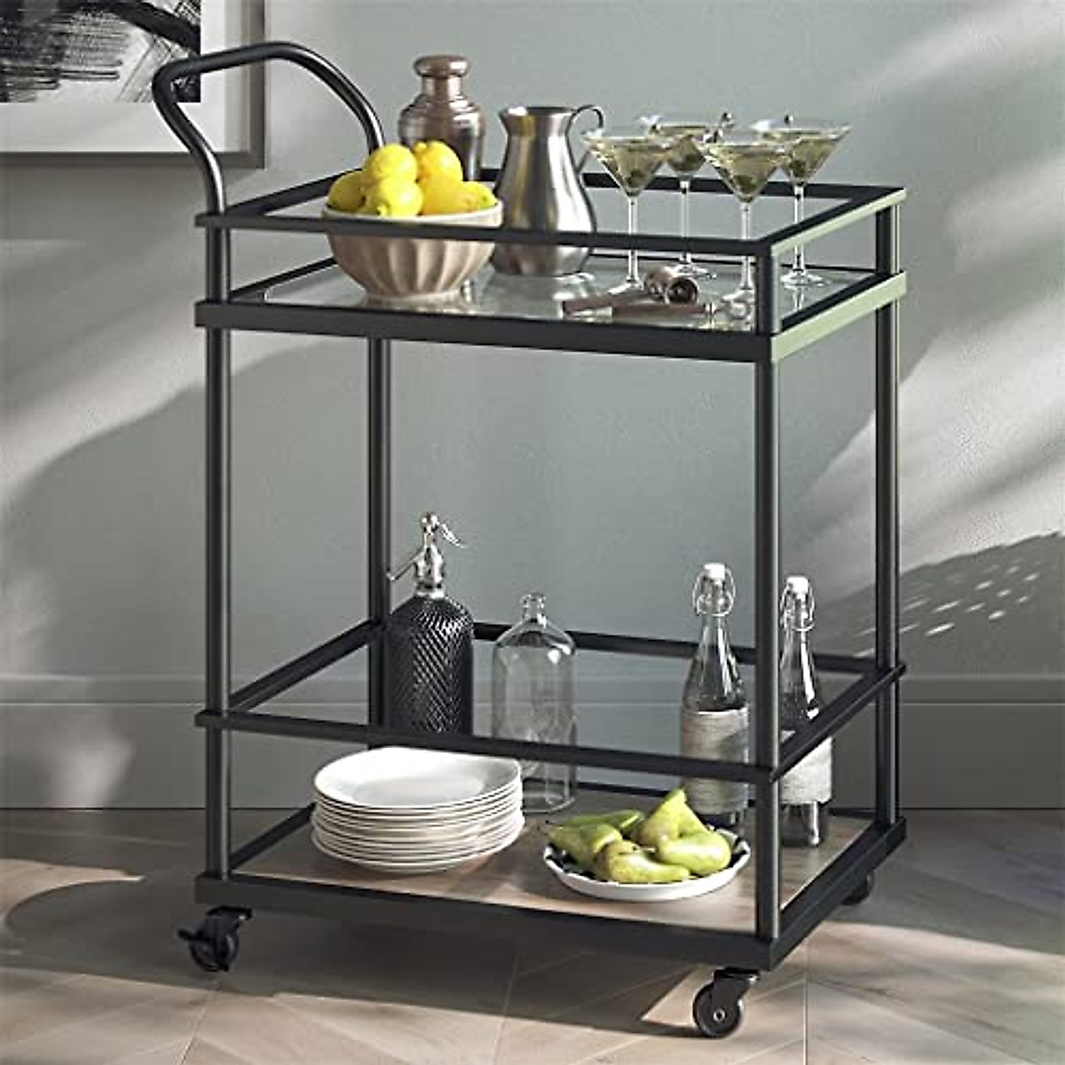 JYDQM Kitchen Trolley 3/4 Tier Bedroom Snacks Cart Bathroom Storage Rack with Wheels Househlod Standing Shelf