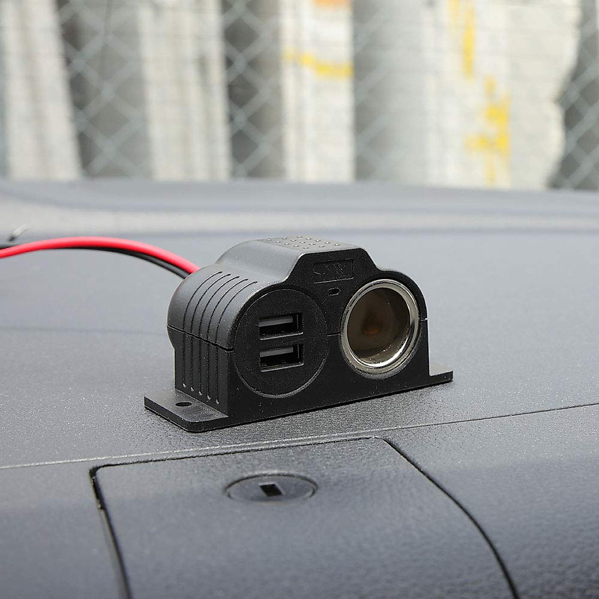 Armor All 12 Volt Auxiliary Power Socket with 2 USB Ports, LED Light Indicator Spotlights Charging Items, Connect Bluetooth Devices, GPS Devices, Smartphones and Tablets