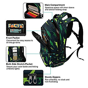 MNSRUU Elementary School Backpack Cartoon Dinosaur Kid Bookbags for Boys Girl Ages 5 to 12