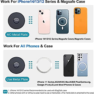 CIENCIMY Car Mount Base Compatible with MagSafe iPhone 14 13 12 Magnetic Accessories, Only for Diameter 17mm/0.67 inch Universal Joint Ball of Phone Holder Car Mount, Vent, Dashboard, Windshield &More