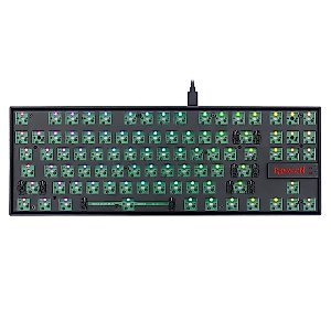 Redragon BBK552 Custom Gaming TKL Mechanical Keyboard Kit – 80% 87 Keys DIY RGB Fully Modular Keyboard - USB Wired Barebones Tenkeyless Keyboard HOT SWAPPABLE 3pin/5pin Switch, Black