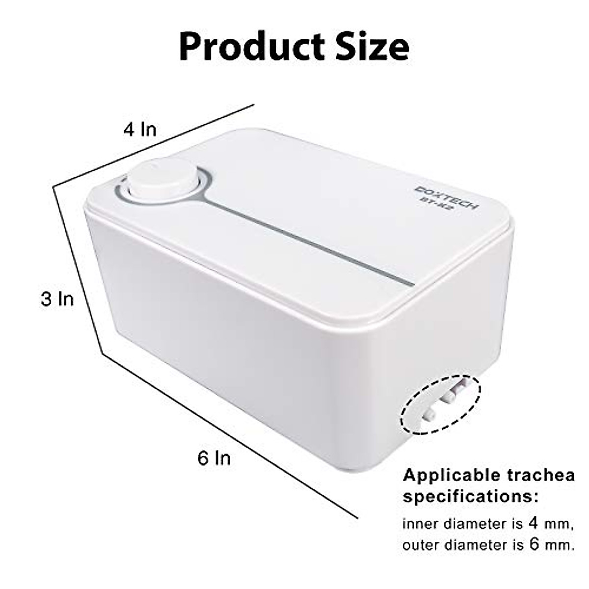 boxtech Upgrade Aquarium Air Pump, Ultra-Quiet Fish Tank Oxygen Pump with Adjustable Airflow, Powerful Air Pump with 2 Outlets to Pump Rich and Fine Air Bubbles