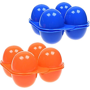 AKIRO Portable Camping Carrier For 4 Eggs Case Box Kitchen Convenient Container Egg Storage Box Container Hiking Outdoor Kitchen Tools (2 pcs)