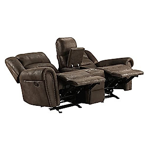 Lexicon Shay Double Glider Manual Reclining Loveseat, Brown