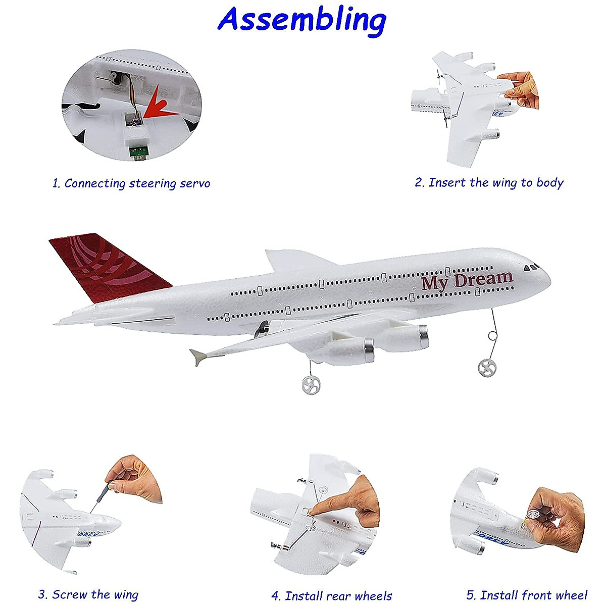 Landbow Remote Control Airplane – 2.4Ghz 3 Channels RC Plane Ready to Fly, 410mm Wingspan 6-Axis Gyro RC Airplane for Kids & Adults, Stability Flight RC Aircraft for Beginner