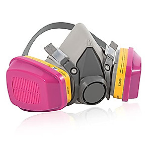 Evkocu Reusable Half Face Respirator, Respirator Mask with 60923 Filter, Paint Mask for Dust, Painting, Epoxy Resin, Welding, Sanding, Cutting, Construction Work, Woodworking, Chemical and Other Work