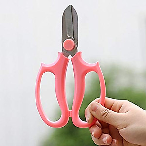 Jasni Garden Pruning Shears Scissors with Comfort Grip Handle, Premium Steel Professional Floral Scissors, Perfect for Arranging Flowers, Pruning, Trimming Plants, Gardening Tool (Pink)