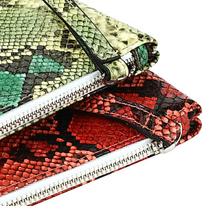Handbags for Women Snake Printed Clutch Purse Snakeskin Envelope Clutch Bags for Casual Wedding Party (Light grey)