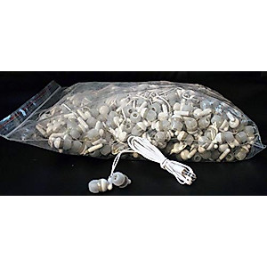LowCostEarbuds Bulk Wholesale Lot of 25 White/Gray Earbuds Headphones