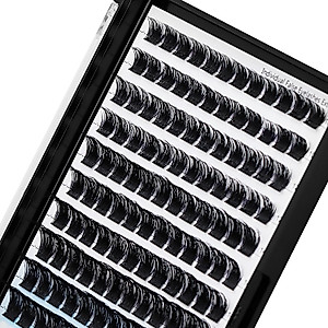 10Rows,Large Pack Grafting Mixed 10-12-14-16mm/14-16-18mm/12-14-16mm Wide Stem Cluster Eyelashes D Curl Individual False Eyelashes Home DIY Eye Lashes Extensions (mixed 10-12-14-16mm)