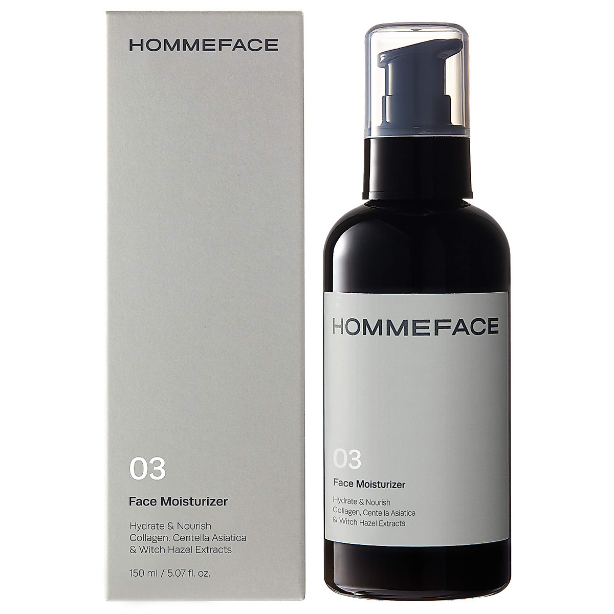 HommeFace Men’s Daily Face Moisturizer, 5.07 fl. oz. - Hydrating & Nourishing Facial Lotion for Men with Collagen, Witch Hazel & Cica Extracts, Lightweight, Alcohol-Free