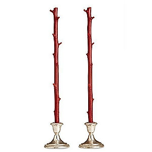 Stick Candles/Hickory Casting/Beeswax/Pair