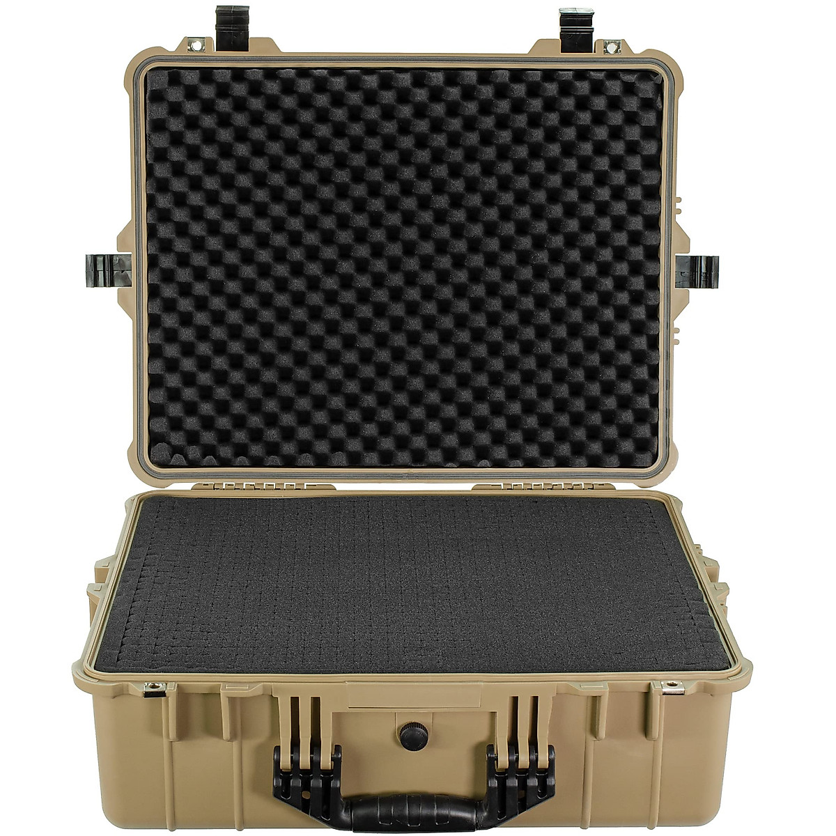 Eylar Extra Large 24 Inch Protective Hard Camera Case, Gear, Equipment, Devices, Monitor Case Waterproof with Foam TSA Standards Tan FDE