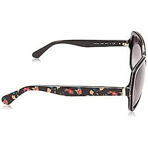 Kate Spade New York Women's Karalyn Square Sunglasses, Black Floral Print, 56 mm
