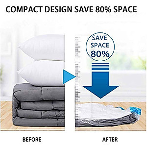 BZ Clothes Storage Bags. More Storage! Hand-Pump for Travel! Double-Zip Seal and Triple Seal Turbo-Valve for Max Space Saving (Variety 8 Pack)